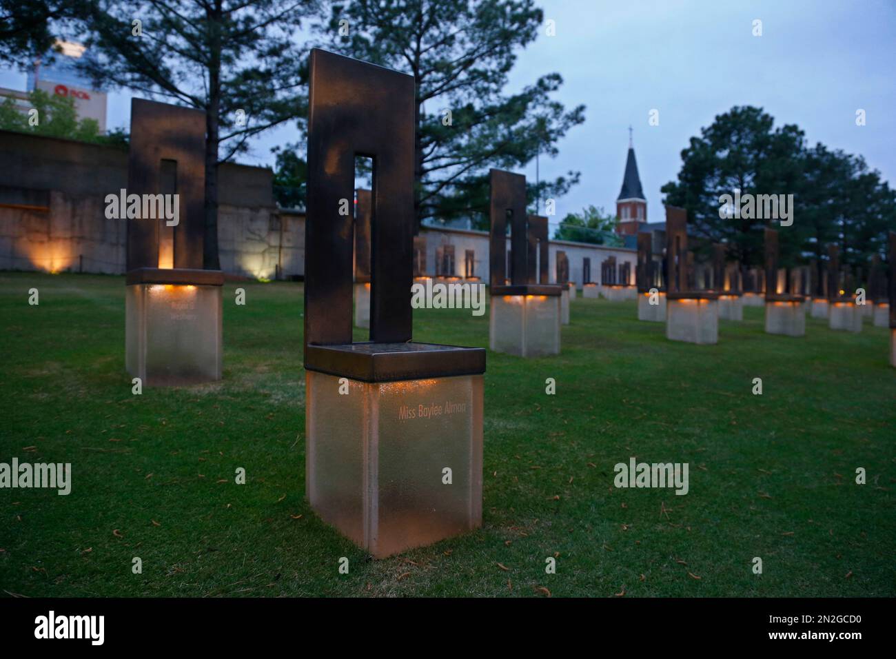 The chair dedicated to bombing victim Baylee Almon is pictured in the ...