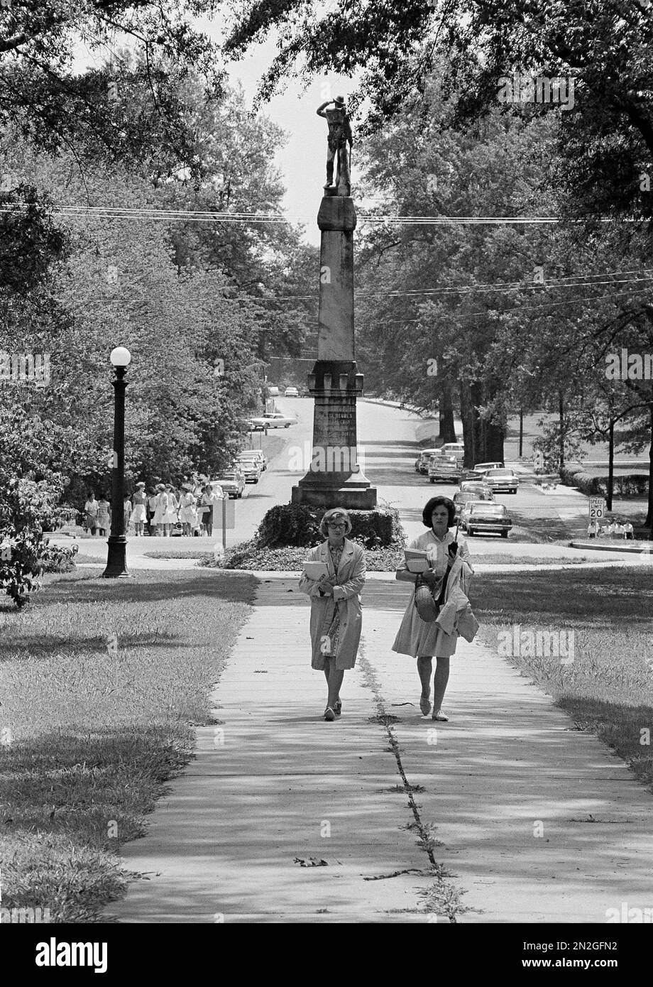 Two students stroll grove the University of Mississippi campus in ...
