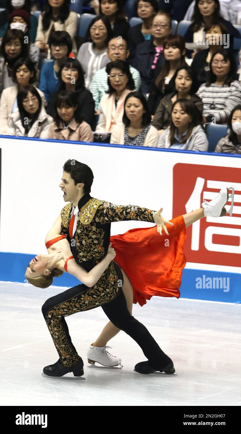 Kaitlyn Weaver and Andrew Poje of Canada perform during an Ice dance ...