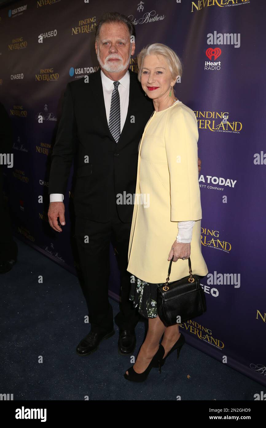 From left, Taylor Hackford and Helen Mirren attend the Broadway opening ...