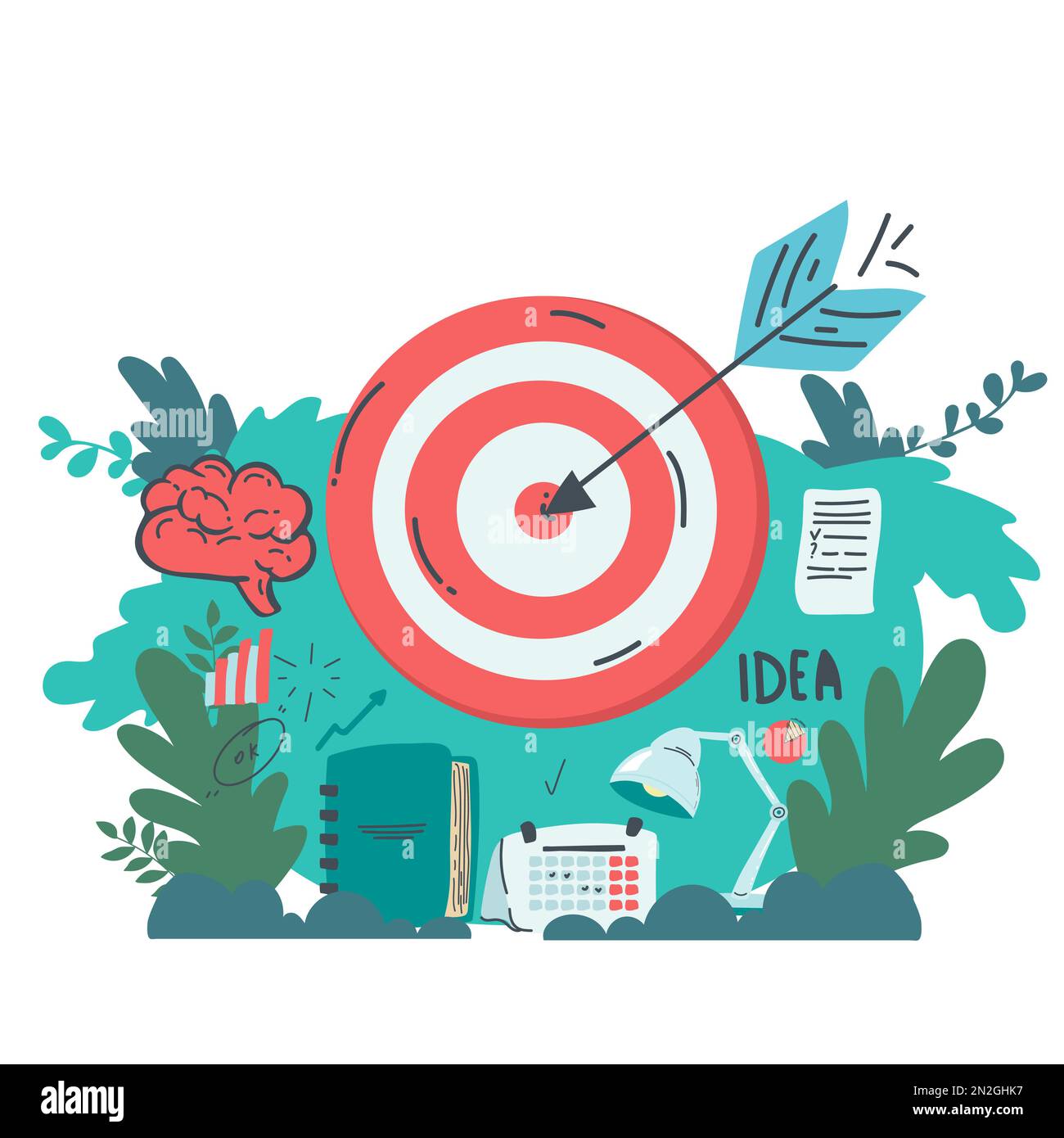 Business doodles in human head shape with big letters STRATEGY on ...