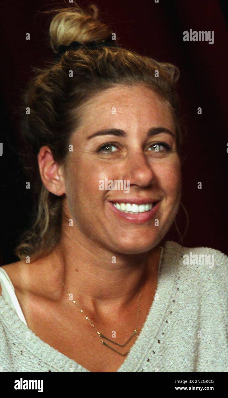 American professional beach volleyball players April Ross, poses for a ...