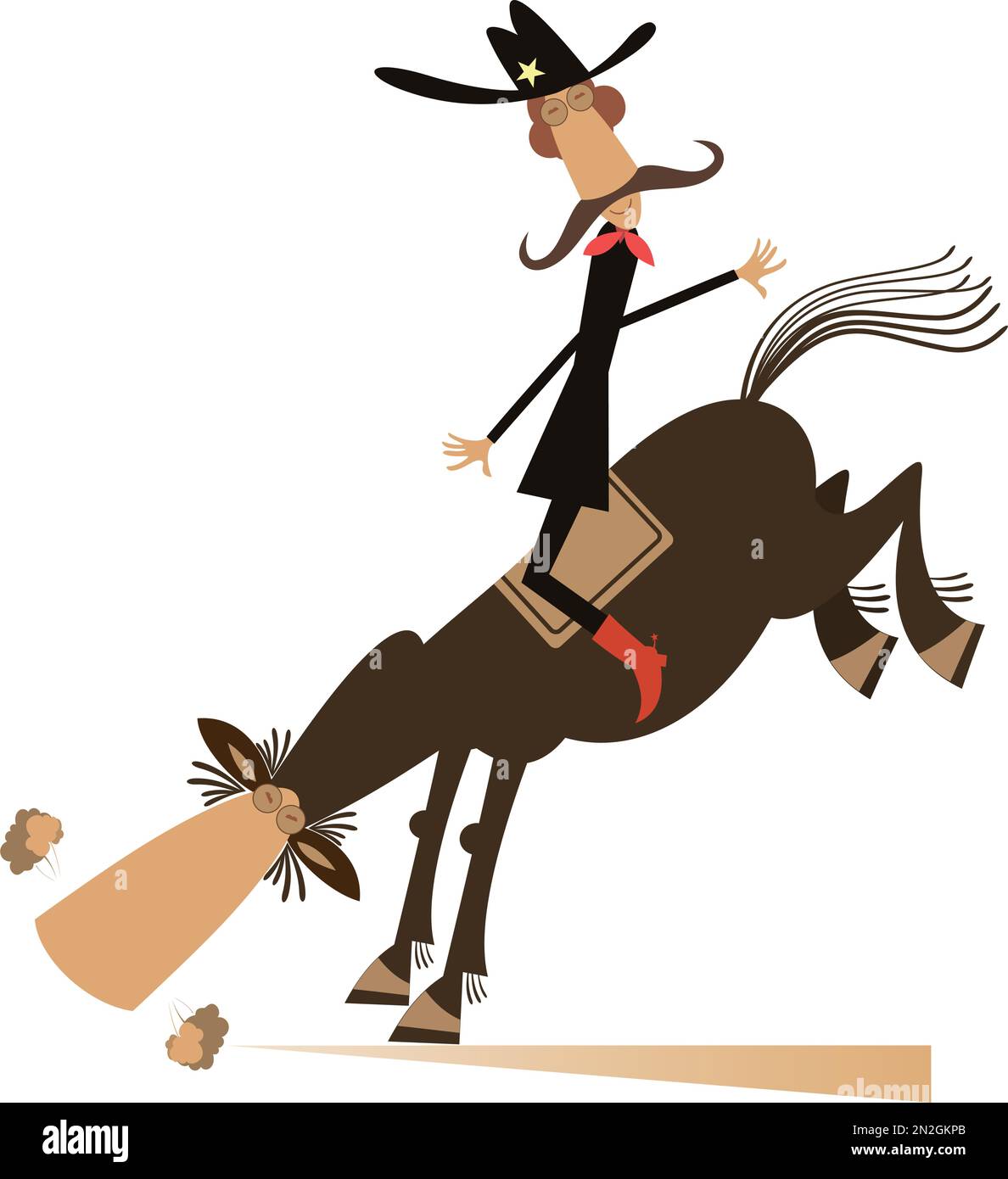 Rodeo. Man is riding on the horse Stock Vector Image & Art - Alamy