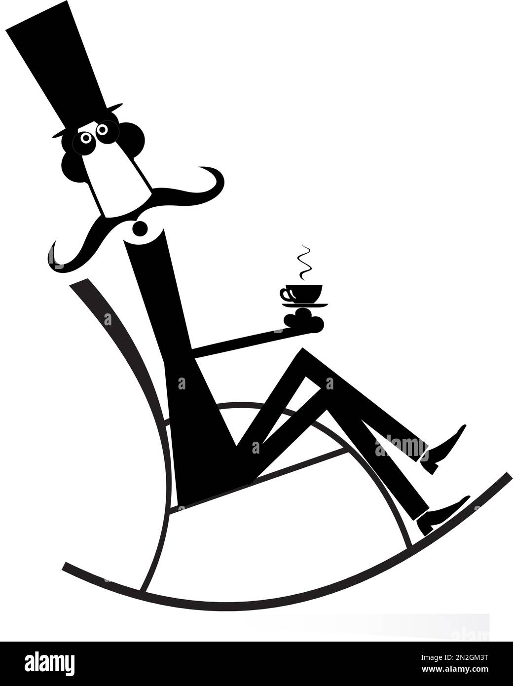 Vintage rocking chair vector vectors Black and White Stock Photos ...