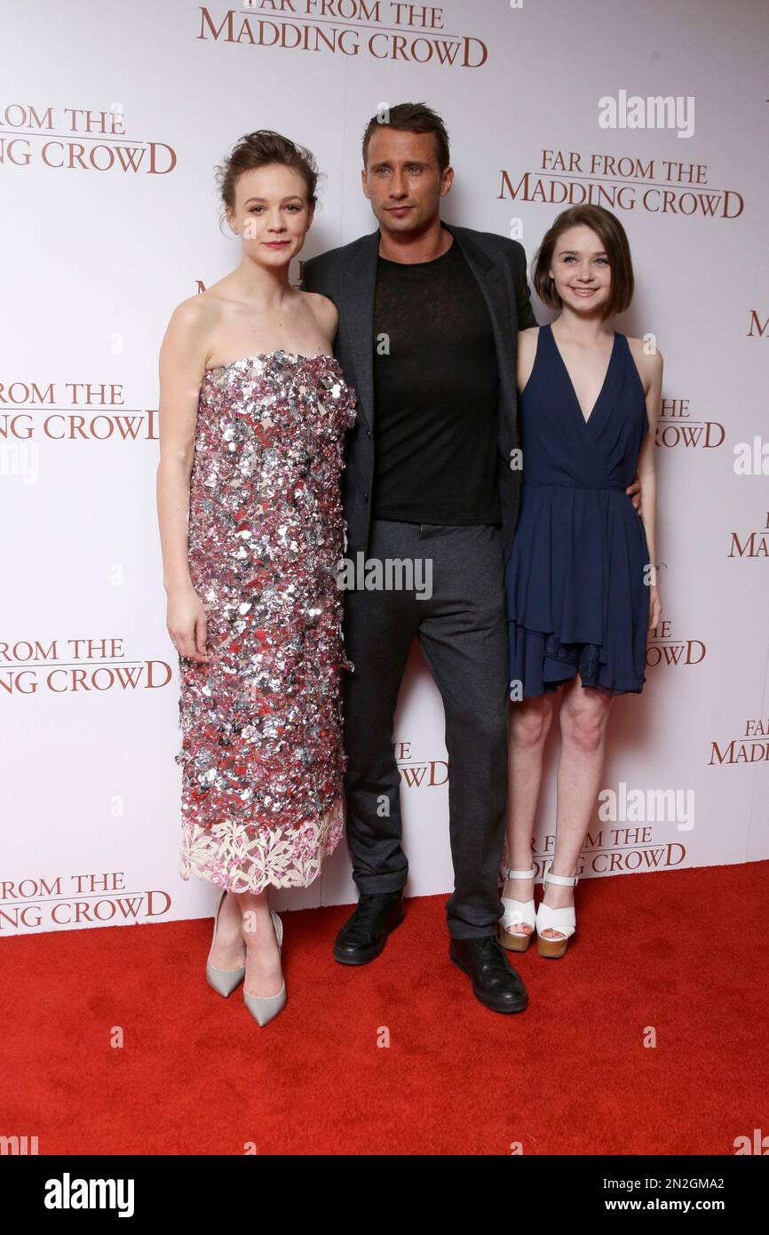 Carey Mulligan, Matthias Schoenaerts and Jessica Barden pose for ...