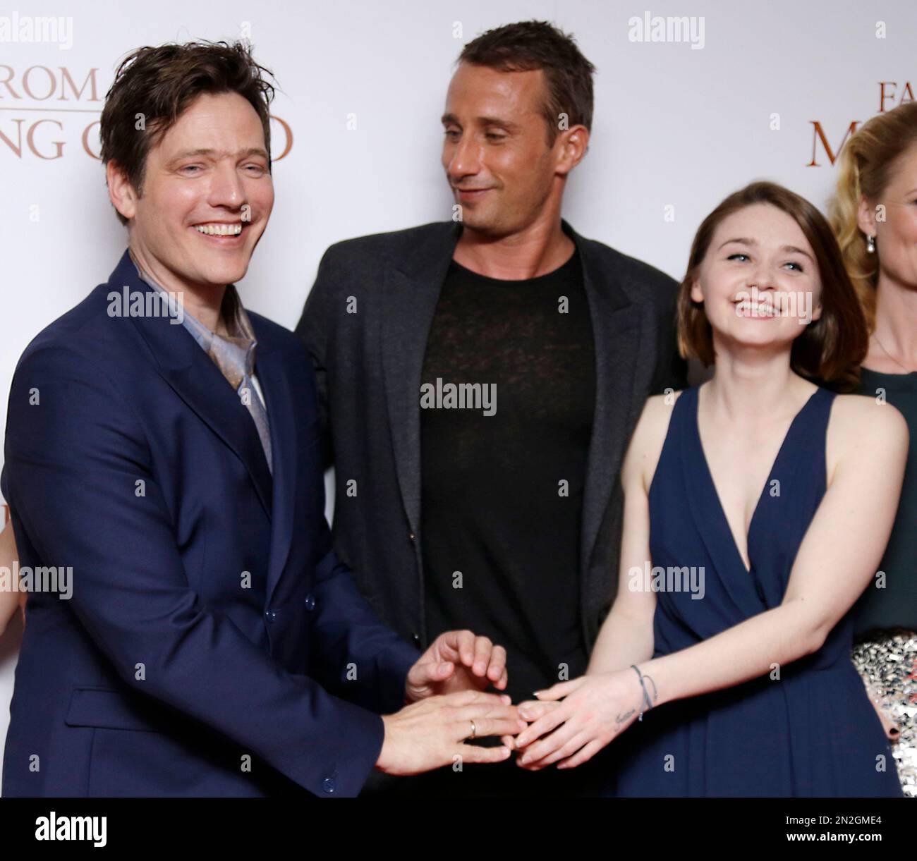 Director Thomas Vinterberg, Matthias Schoenaerts and Jessica Barden ...