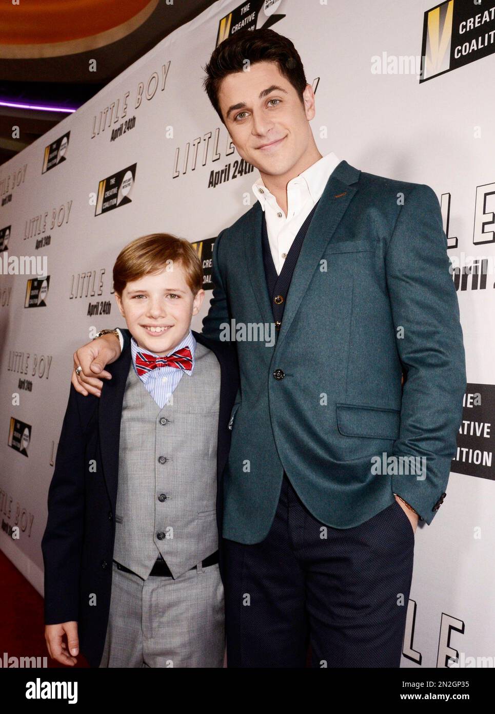 Jakob Salvati and David Henrie seen at Open Road Films Los Angeles ...