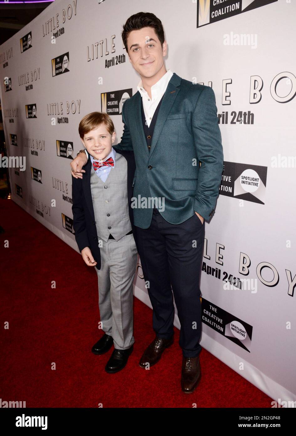 Jakob Salvati and David Henrie seen at Open Road Films Los Angeles ...