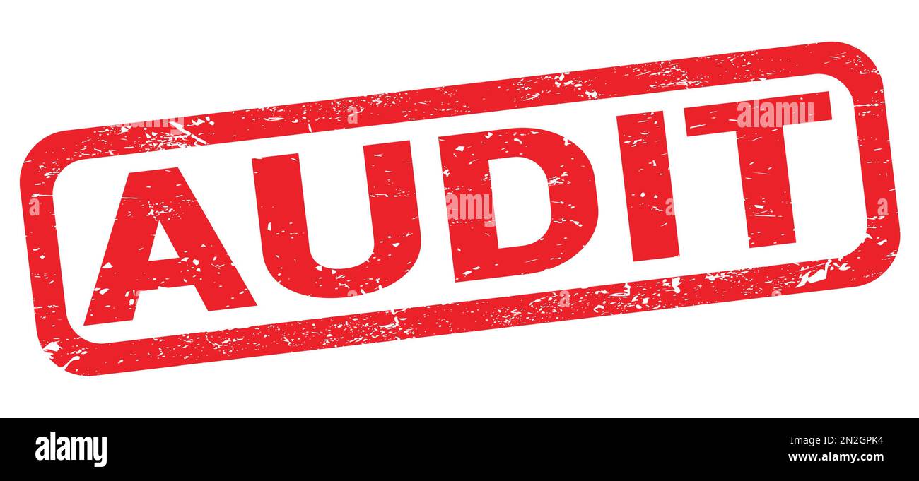 AUDIT text written on red rectangle stamp sign Stock Photo - Alamy