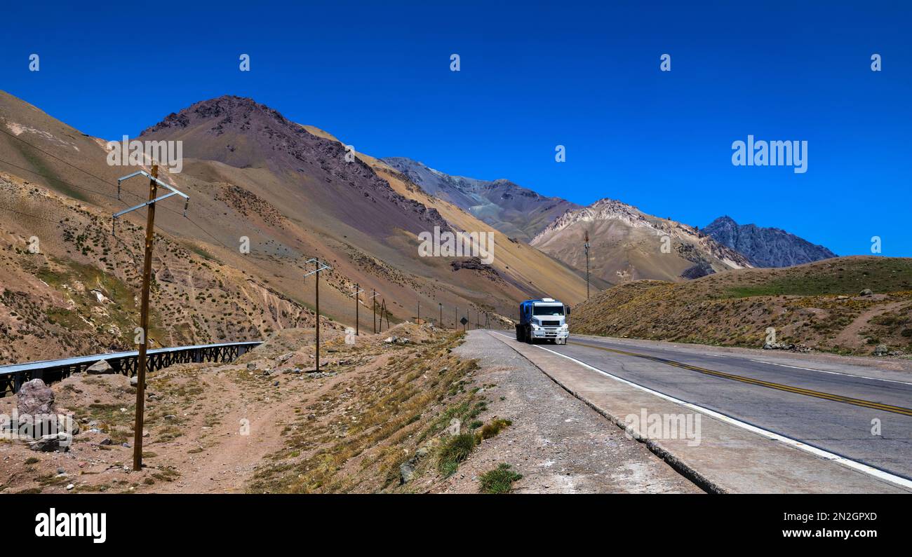 Andes mountains road truck hi-res stock photography and images - Alamy