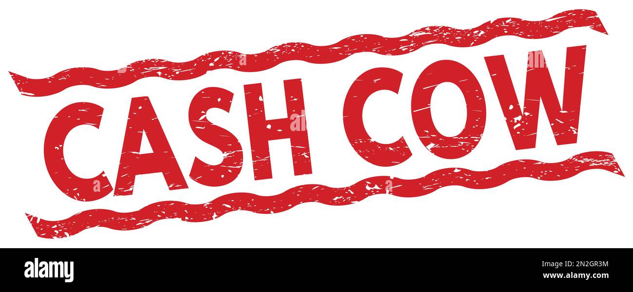 CASH COW text written on red lines stamp sign Stock Photo - Alamy