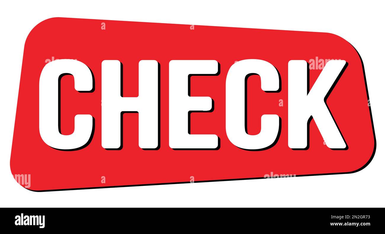 CHECK text written on red trapeze stamp sign Stock Photo - Alamy