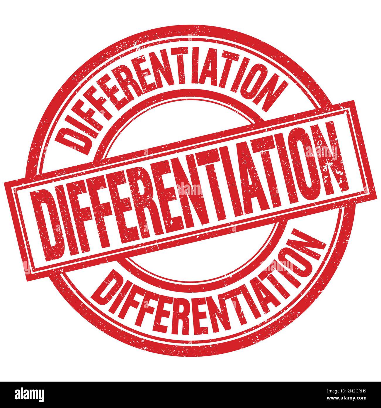 DIFFERENTIATION text written word on red round stamp sign Stock Photo ...