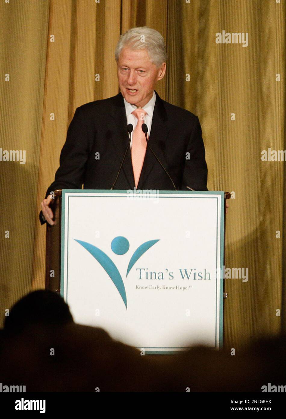 Former President Bill Clinton speaks to an audience after accepting the ...