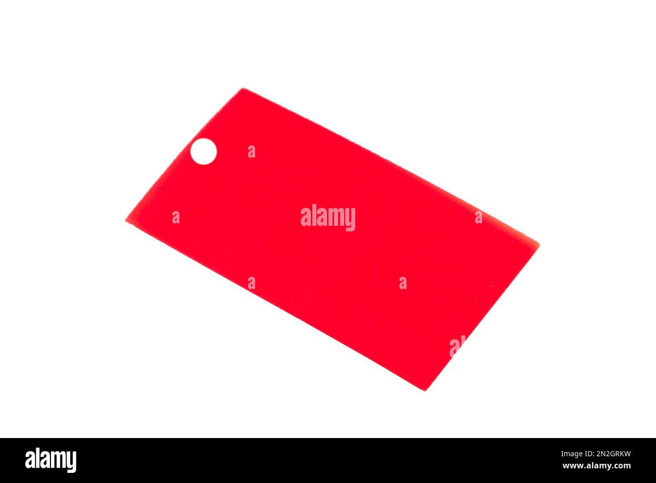 paper red tag label for price in white background Stock Photo - Alamy
