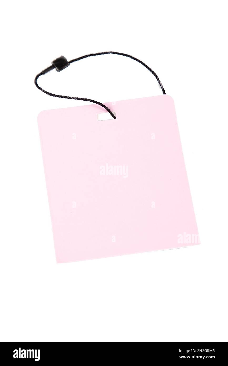 pink tag label isolated in white background Stock Photo - Alamy