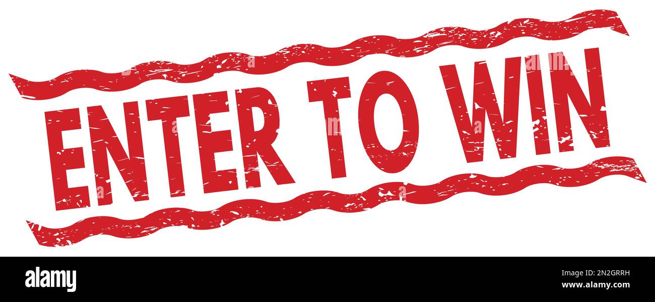 ENTER TO WIN text written on red lines stamp sign Stock Photo - Alamy