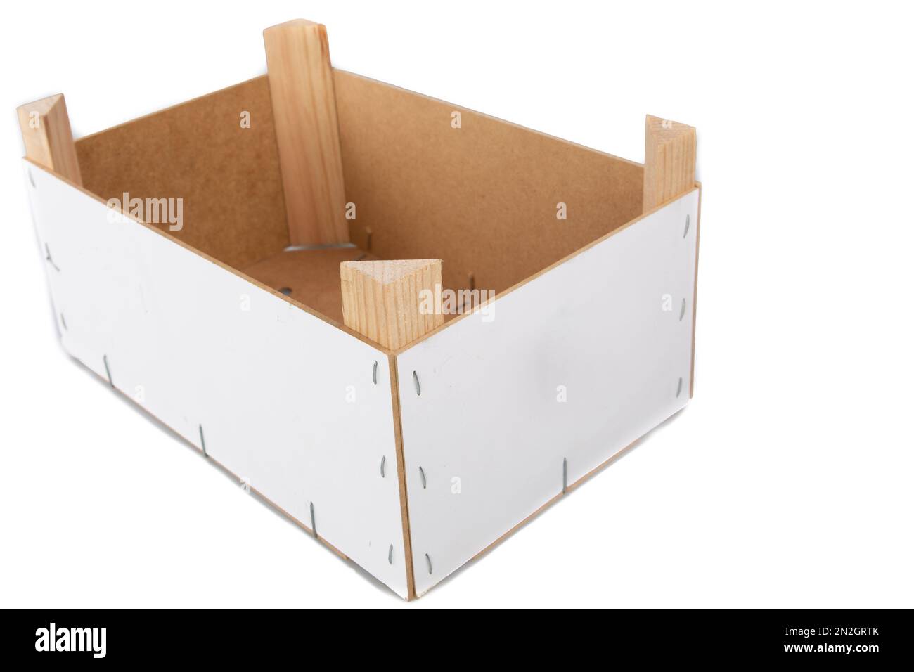 fruit crate box in wood empty in white isolated background Stock Photo ...