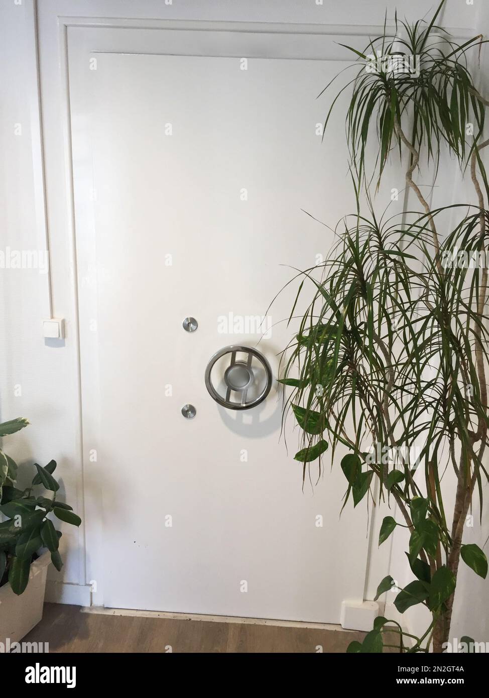 real white door safe strongbox with combination lock Stock Photo - Alamy