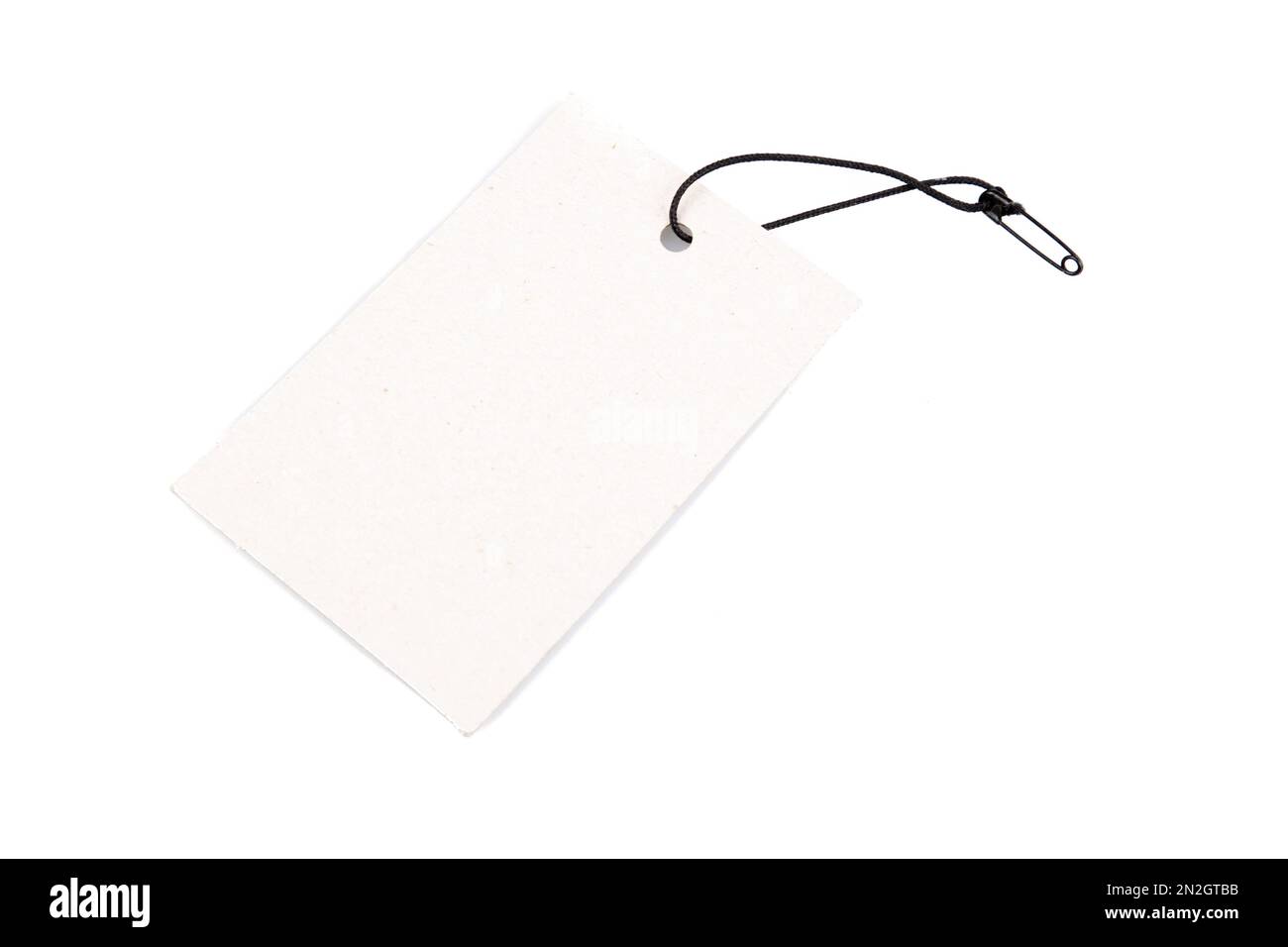 Blank price tag with strings isolated on the flat white background ...