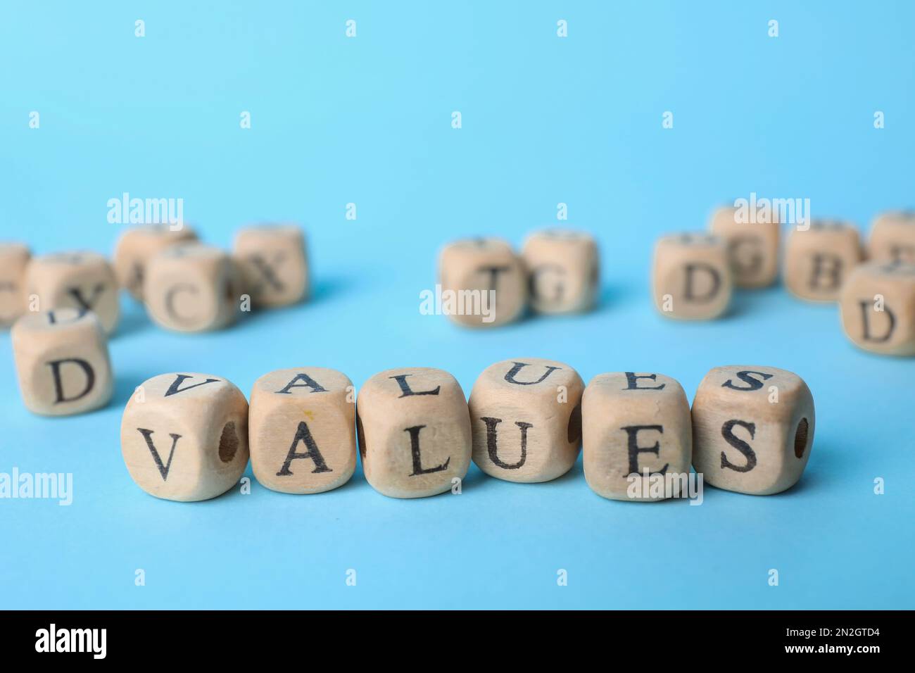 The word core values on blue business binder Stock Photo - Alamy