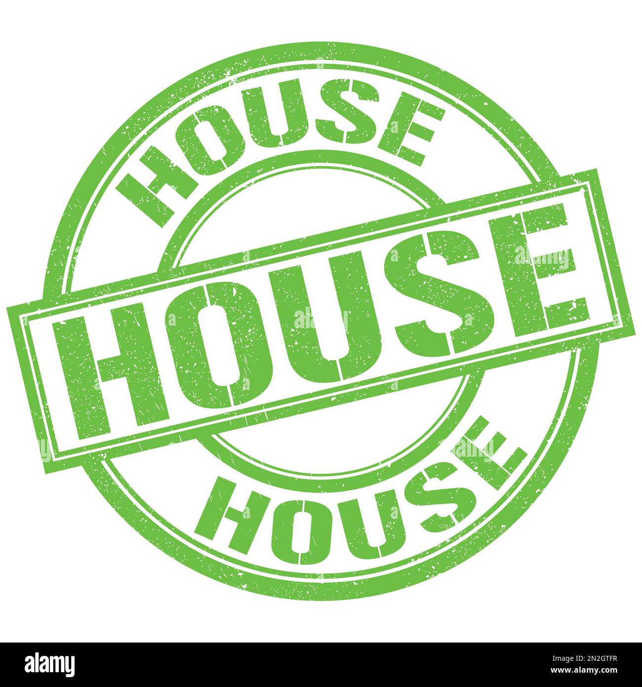 HOUSE text written on green round stamp sign Stock Photo - Alamy