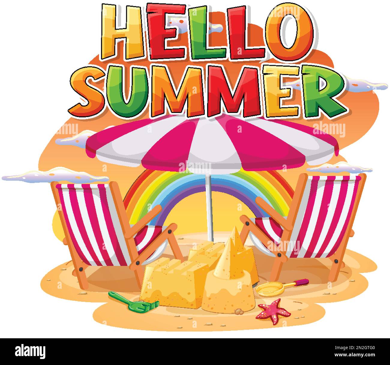 Hello summer logo template illustration Stock Vector Image & Art - Alamy