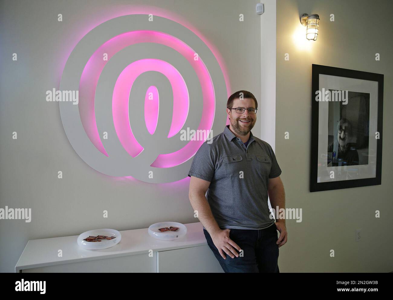 Life360 co-founder and president Alex Haro poses at his company ...