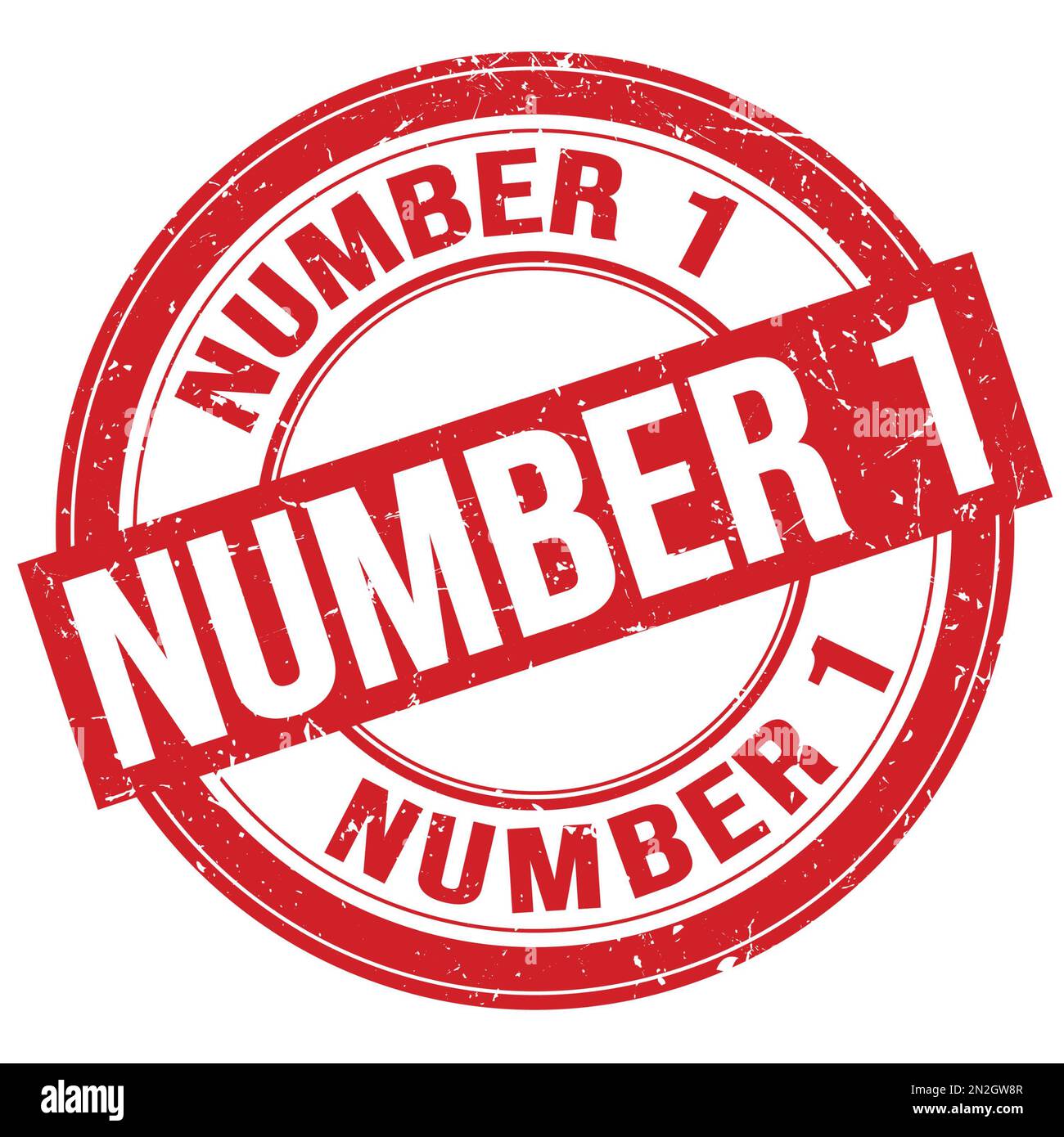 NUMBER 1 text written on red round grungy stamp sign Stock Photo - Alamy