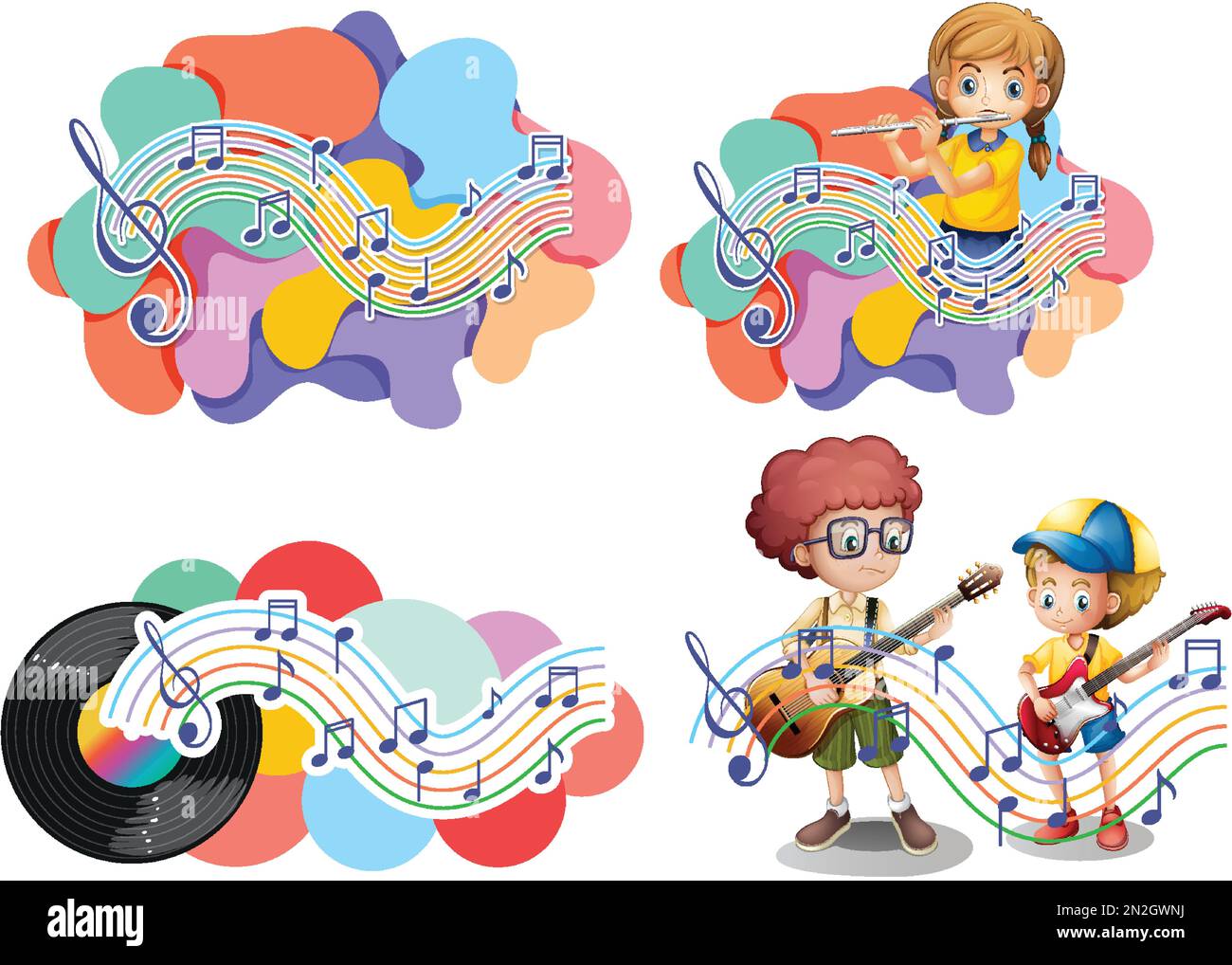 Cartoon music notes theme hi-res stock photography and images - Alamy