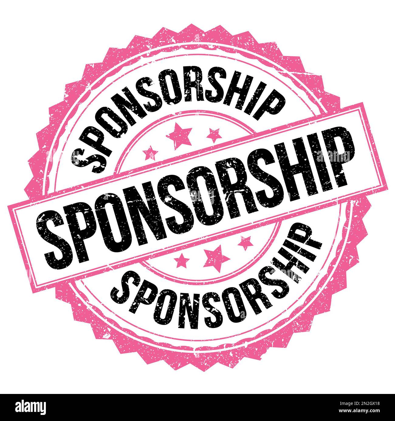 SPONSORSHIP text written on pink-black round stamp sign Stock Photo - Alamy