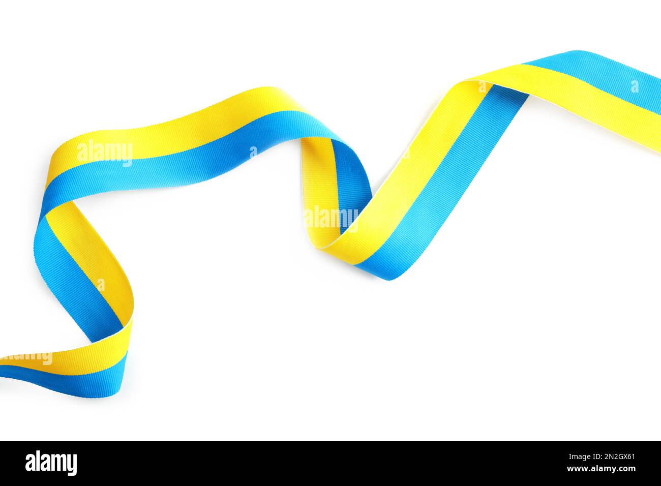 Ribbon with colors of national Ukrainian flag isolated on white Stock ...