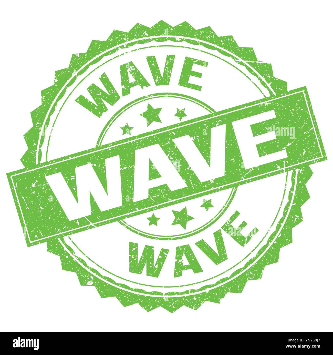 WAVE text written on green round stamp sign Stock Photo - Alamy