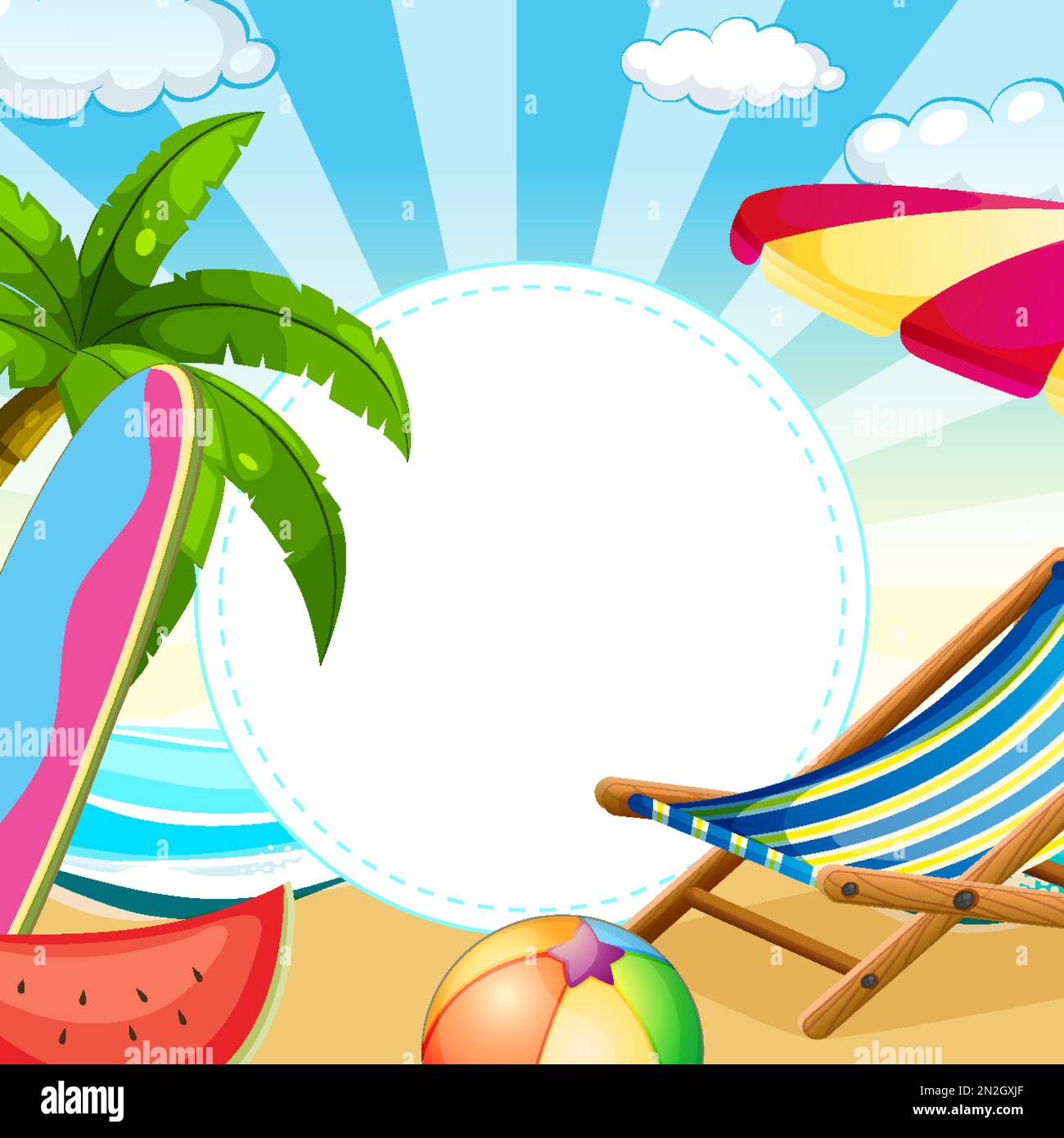Summer beach background template illustration Stock Vector Image & Art ...
