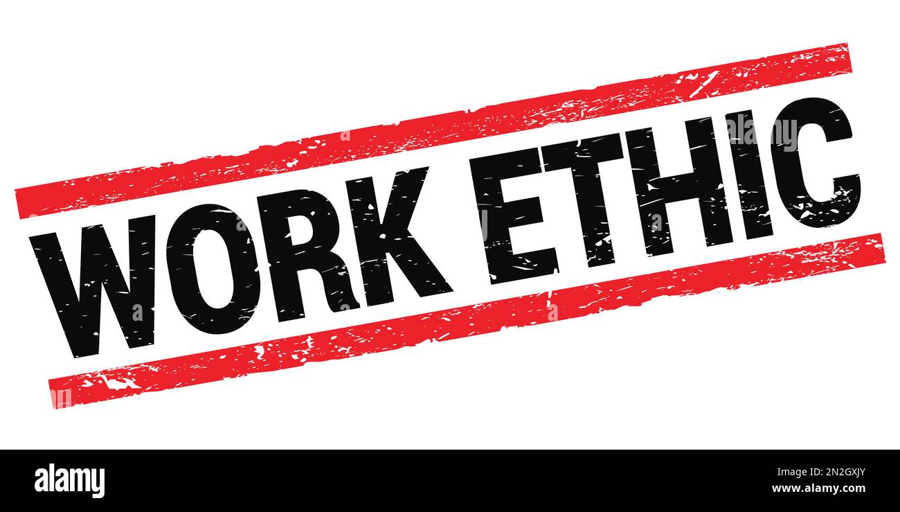 WORK ETHIC text written on black-red rectangle stamp sign Stock Photo ...