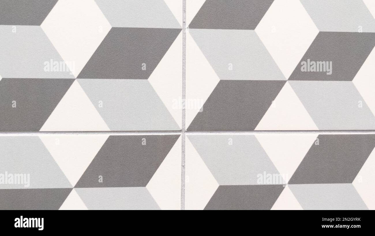 grey pattern repeat square Azulejo patchwork mosaic tile gray wallpaper ...