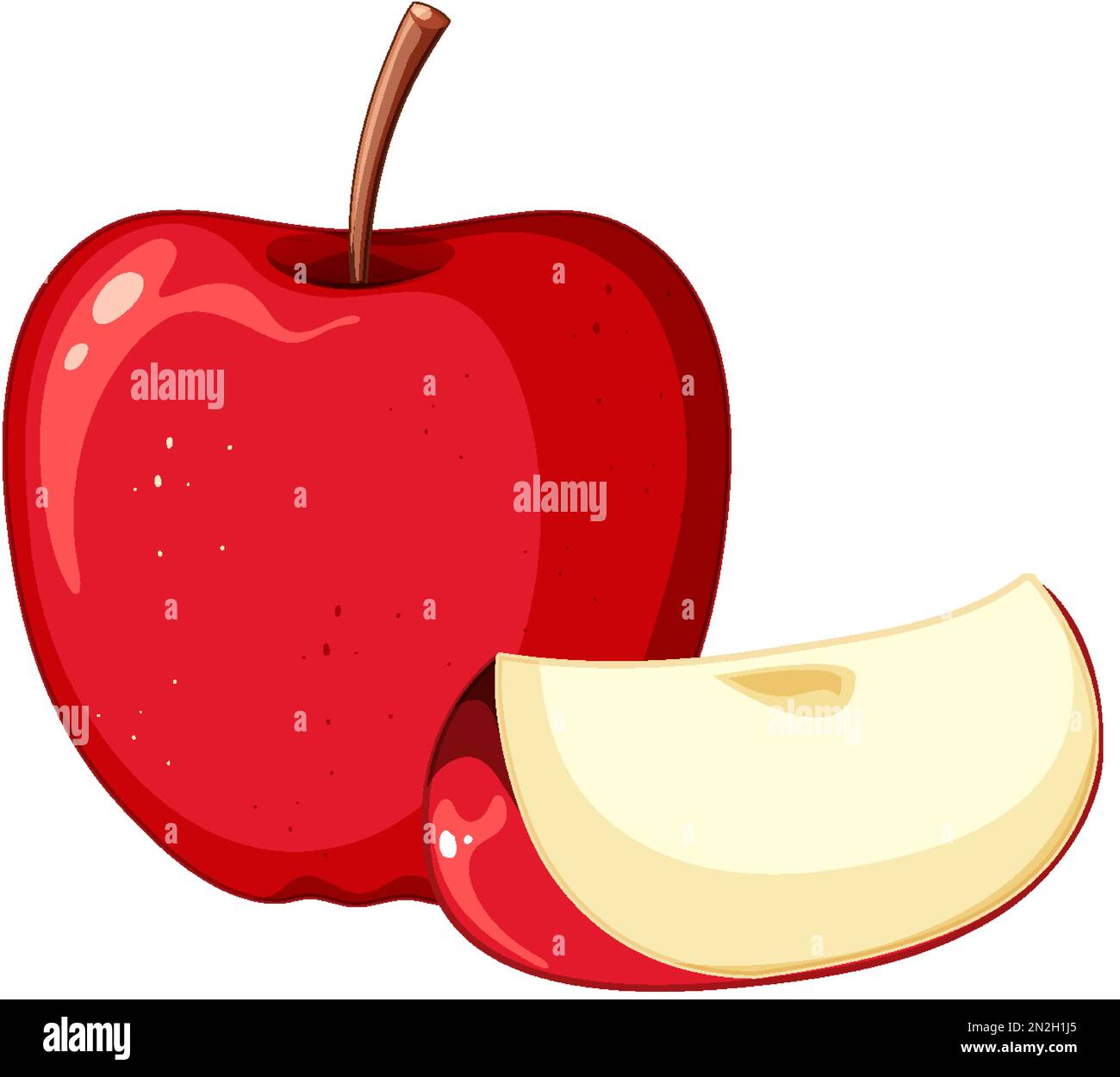 Red apple isolated cartoon illustration Stock Vector Image & Art - Alamy