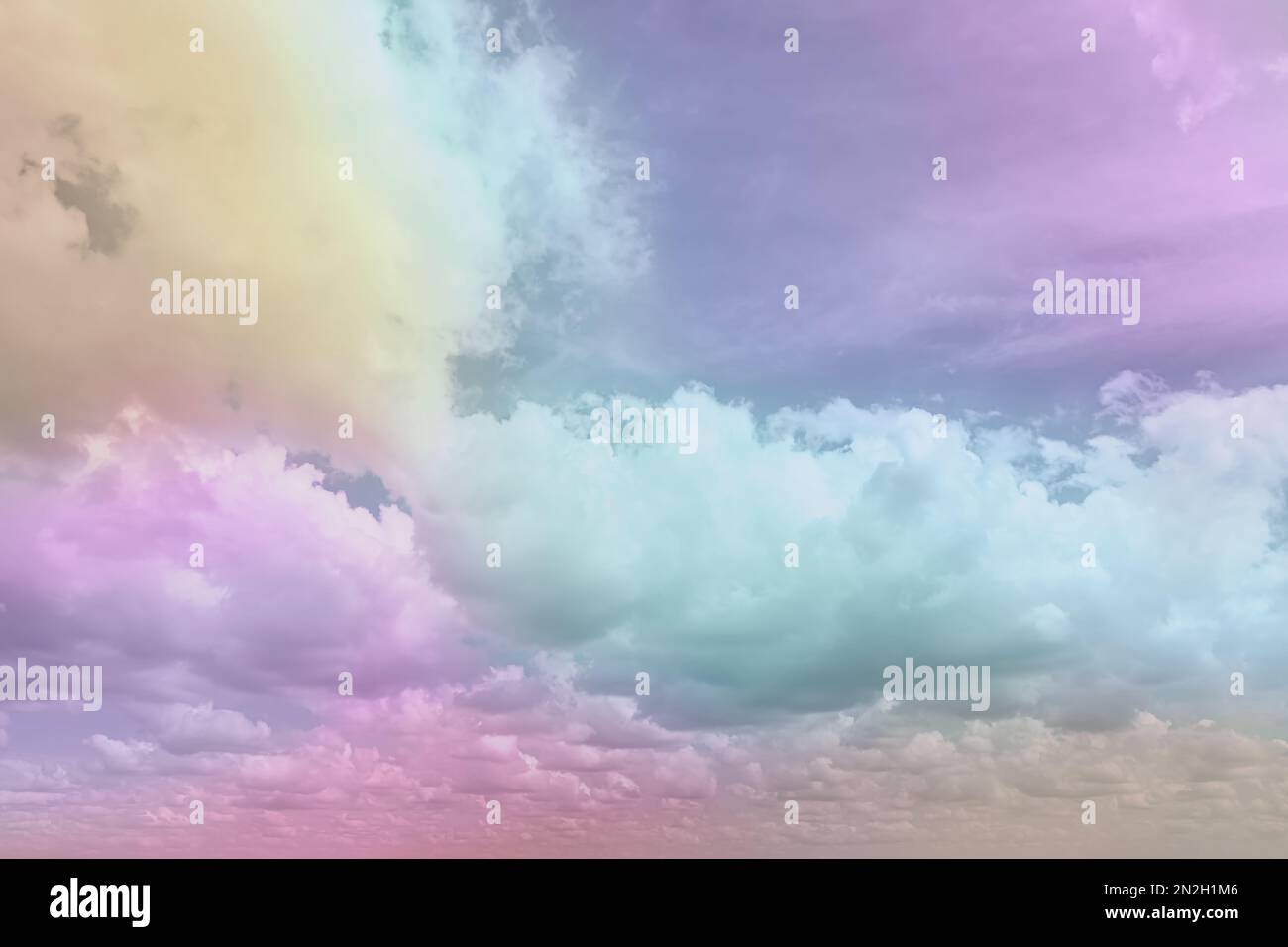 Fantasy world. Picturesque view of beautiful magic sky with fluffy ...