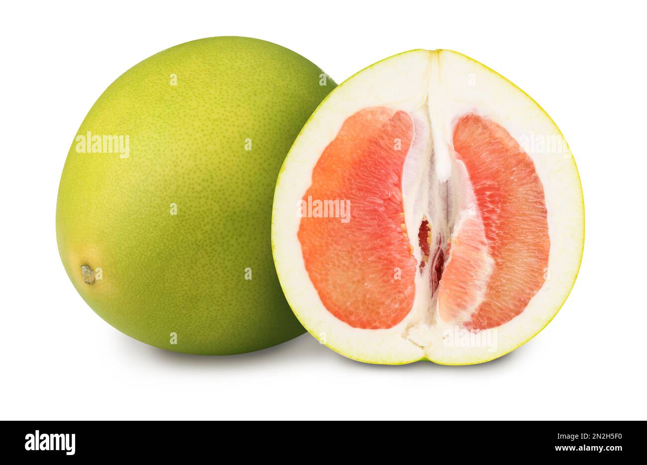 Whole sliced pomelo Cut Out Stock Images & Pictures - Alamy