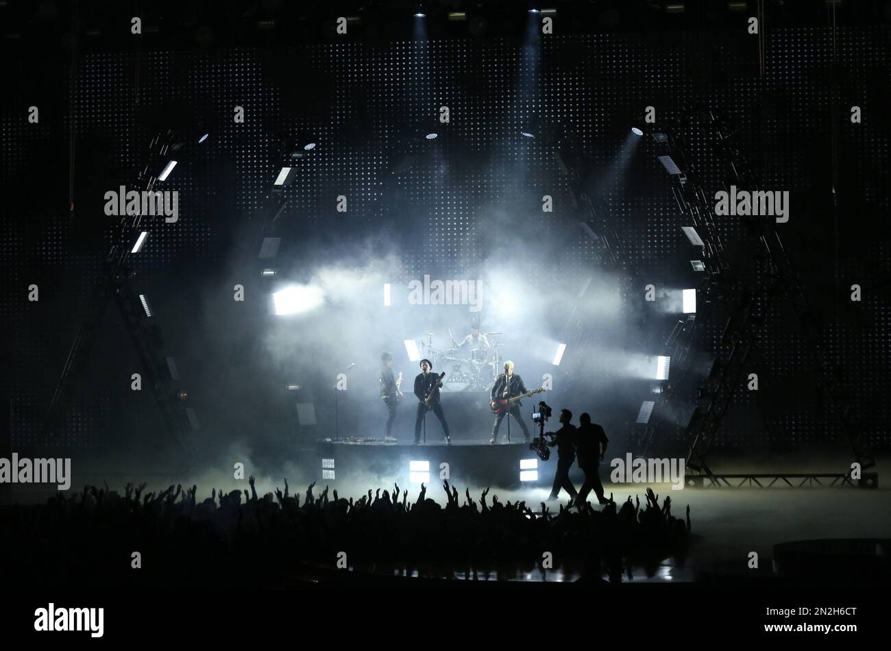 Joe Trohman, and from left, Patrick Stump, Andy Hurley, and Pete Wentz ...