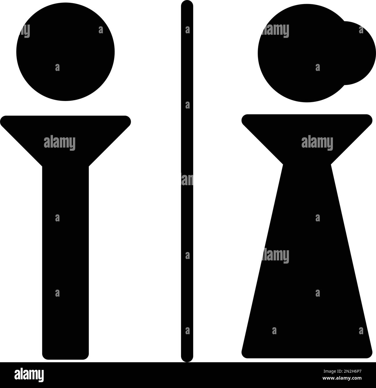 Toilet sign vector with man and woman restroom symbol in a glyph ...