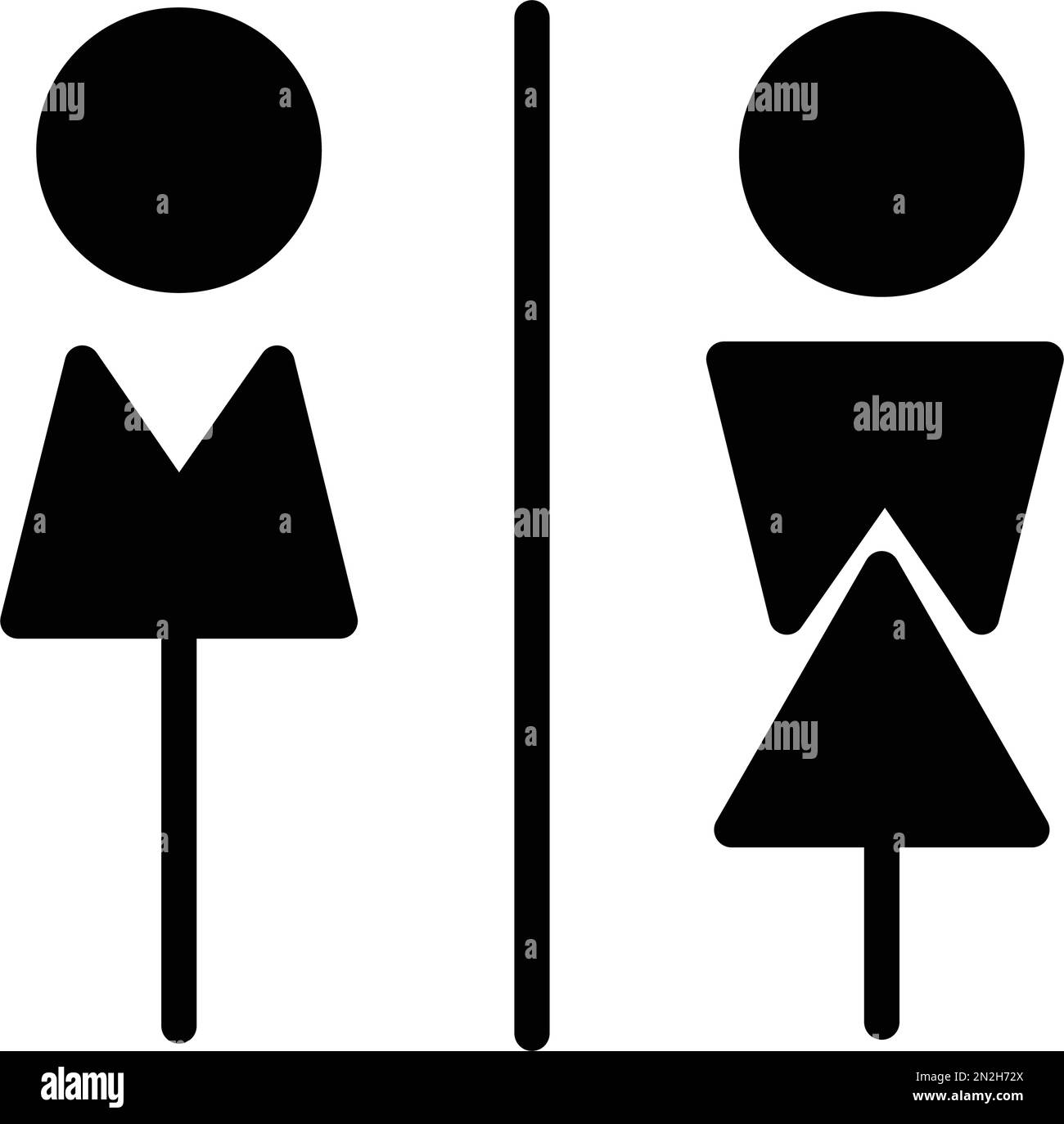 Toilet sign vector with man and woman restroom symbol in a glyph ...