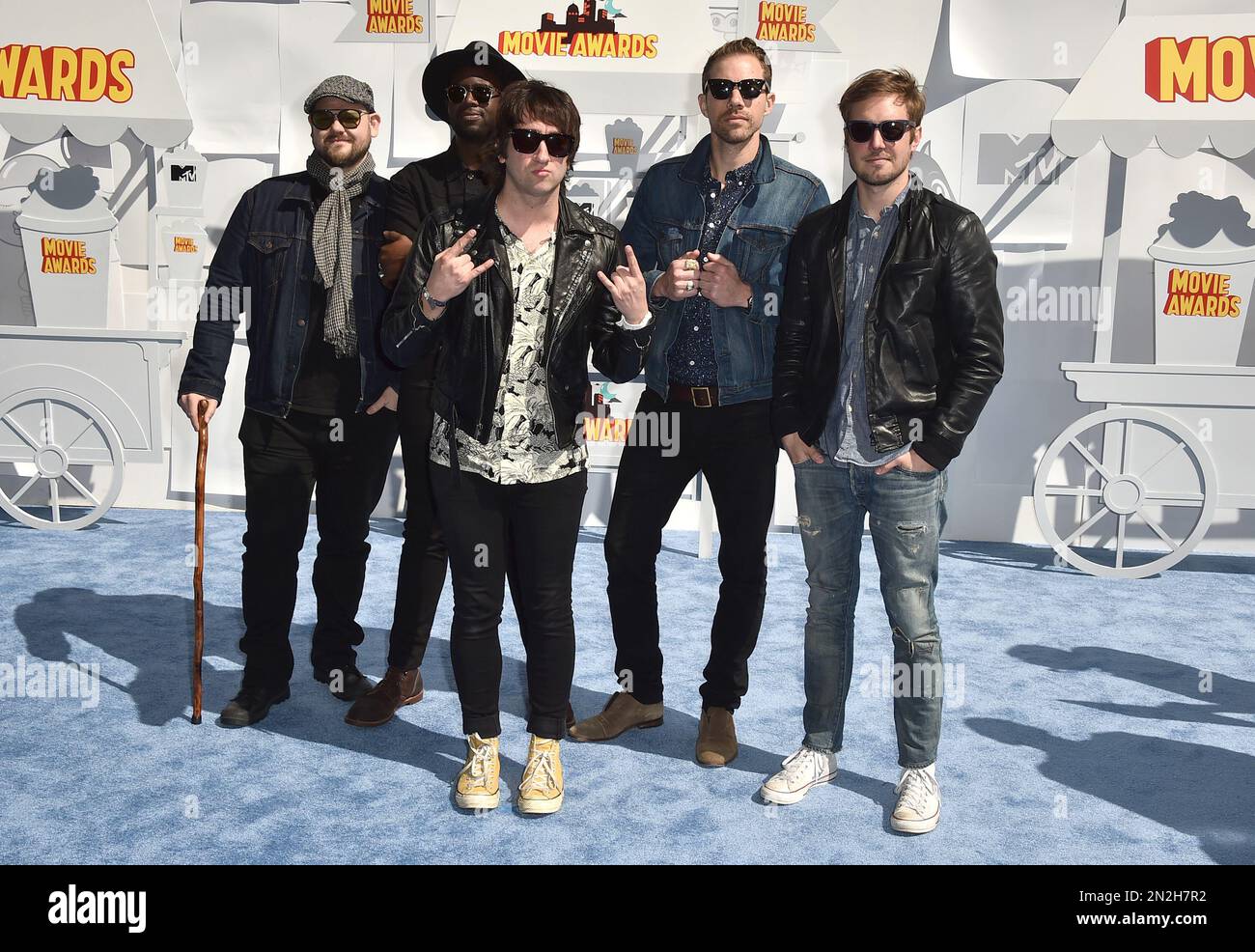 Mike Retondo, from left, De'Mar Hamilton, Tom Higgenson, Tim Lopez, and ...