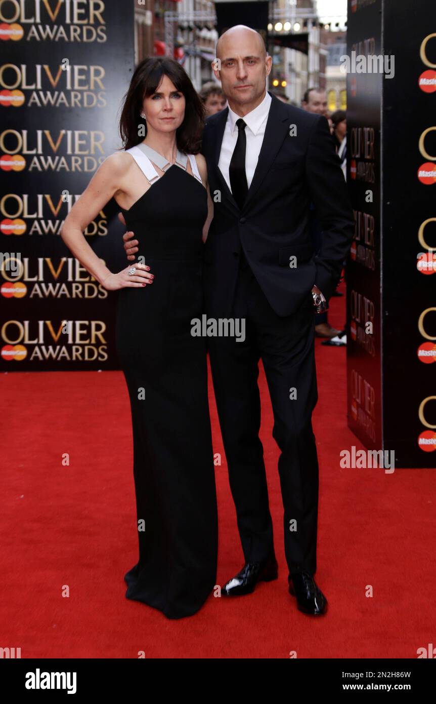 Actor Mark Strong and wife Liza Marshall pose for photographers upon ...