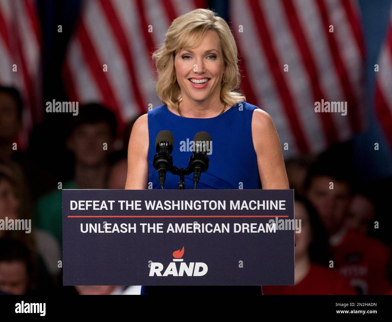 Kelley Ashby, wife of Sen. Rand Paul, R-Ky., introduces her husband ...