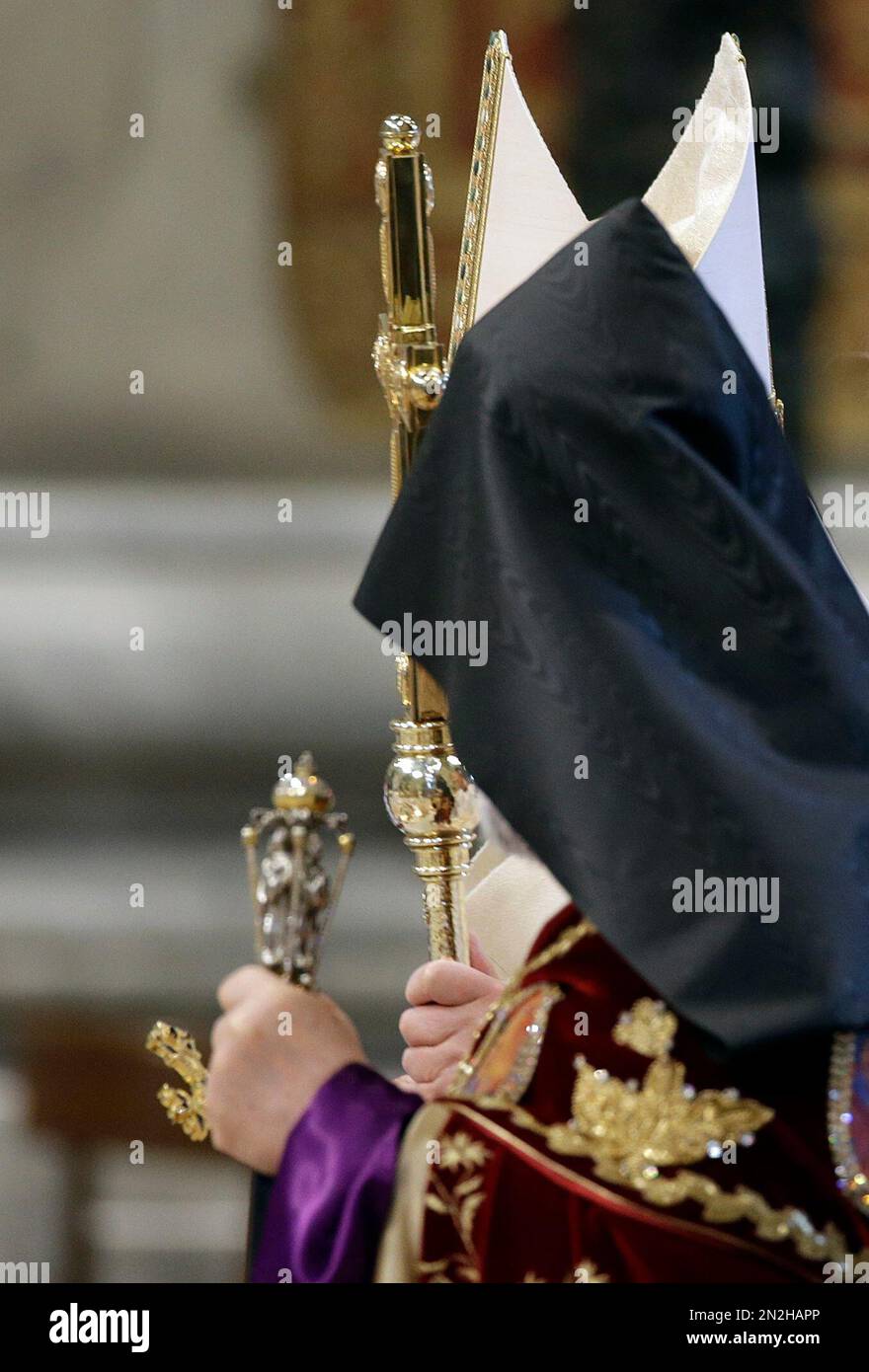 Pope Francis, background, flanked by the head of Armenia's Orthodox ...