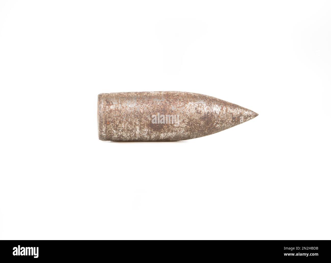 Rusty bullet from weapon isolated on white background Stock Photo - Alamy