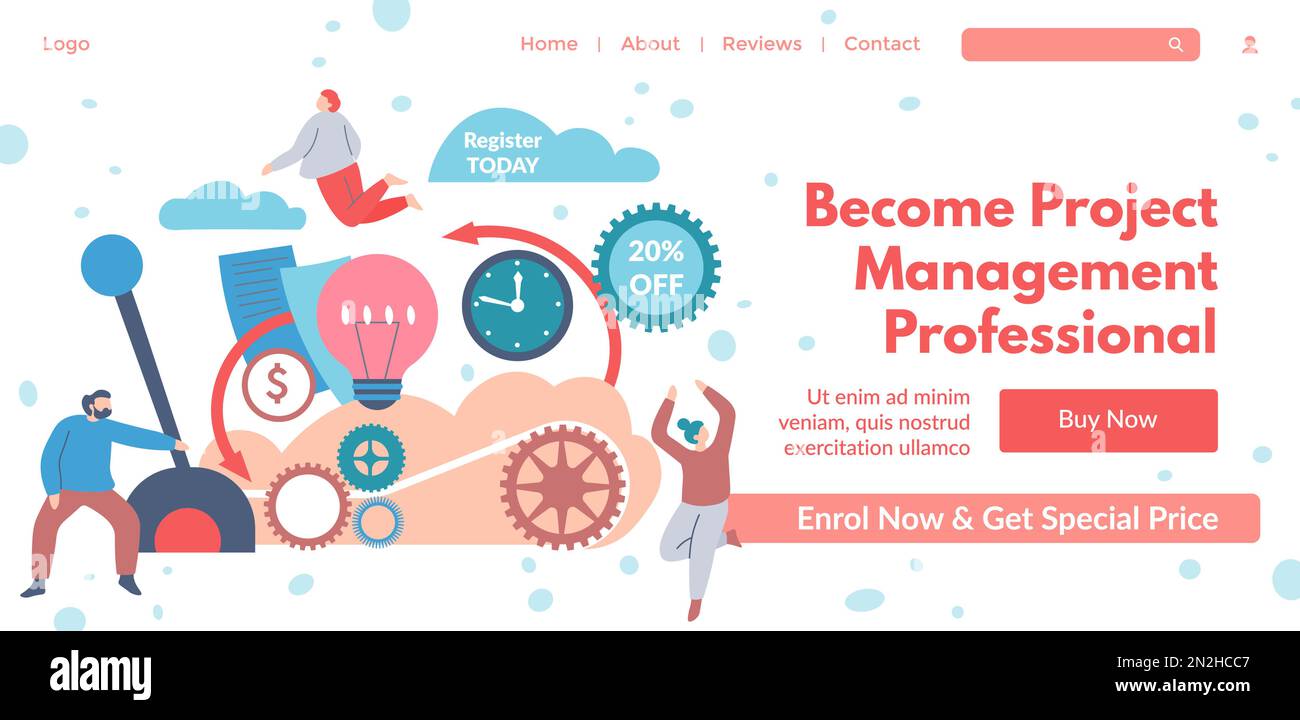 Become project management professional, website Stock Vector Image ...