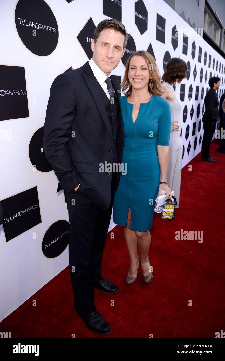 Sam Jaeger, left, and Amber Jaeger arrive at the TV Land Awards at the ...