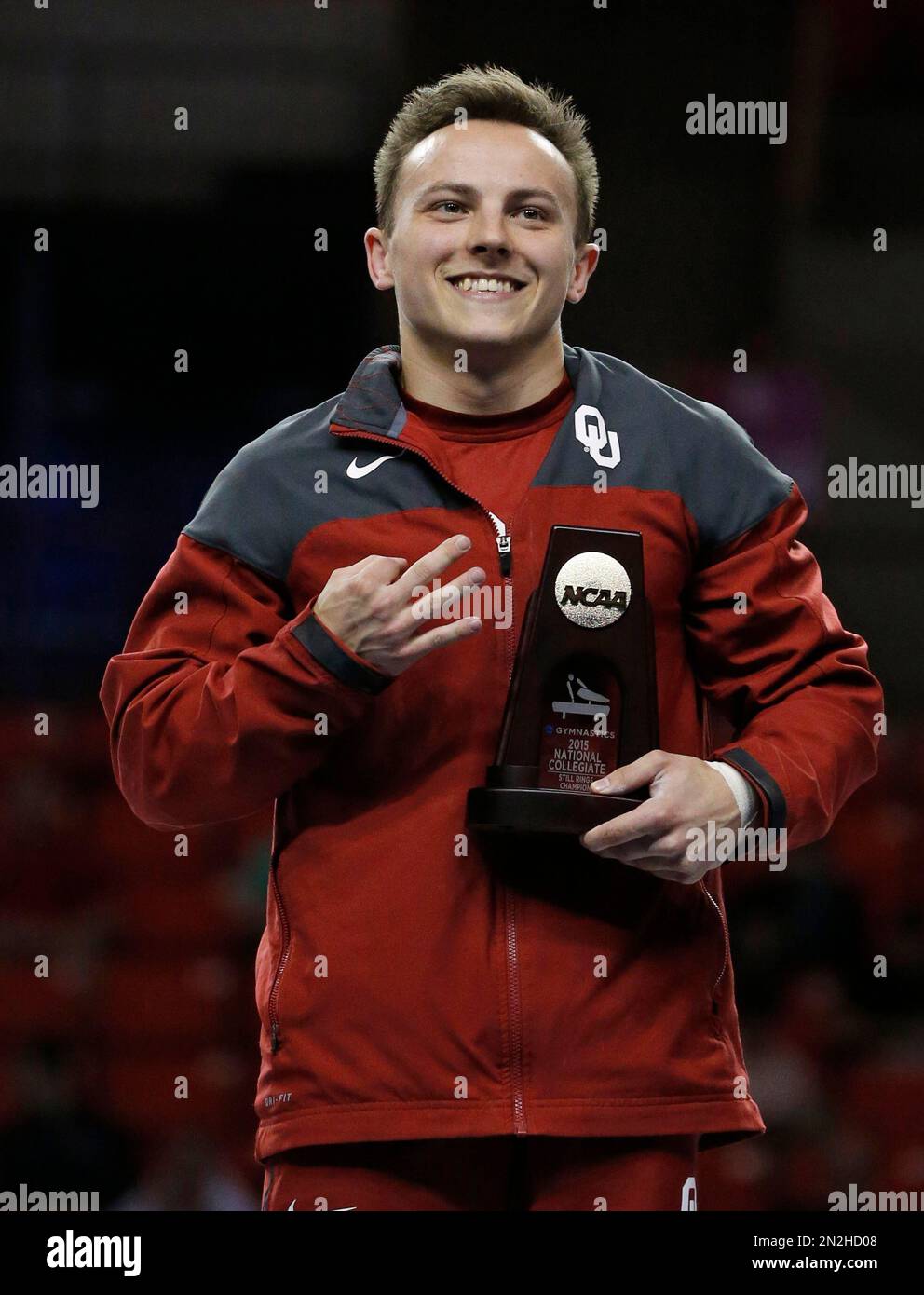 Oklahoma's Michael Squires celebrates his third national championship ...